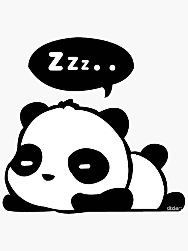 Pegatina «Panda de dibujos animados lindo quiere dormir dice Zzz» de ...