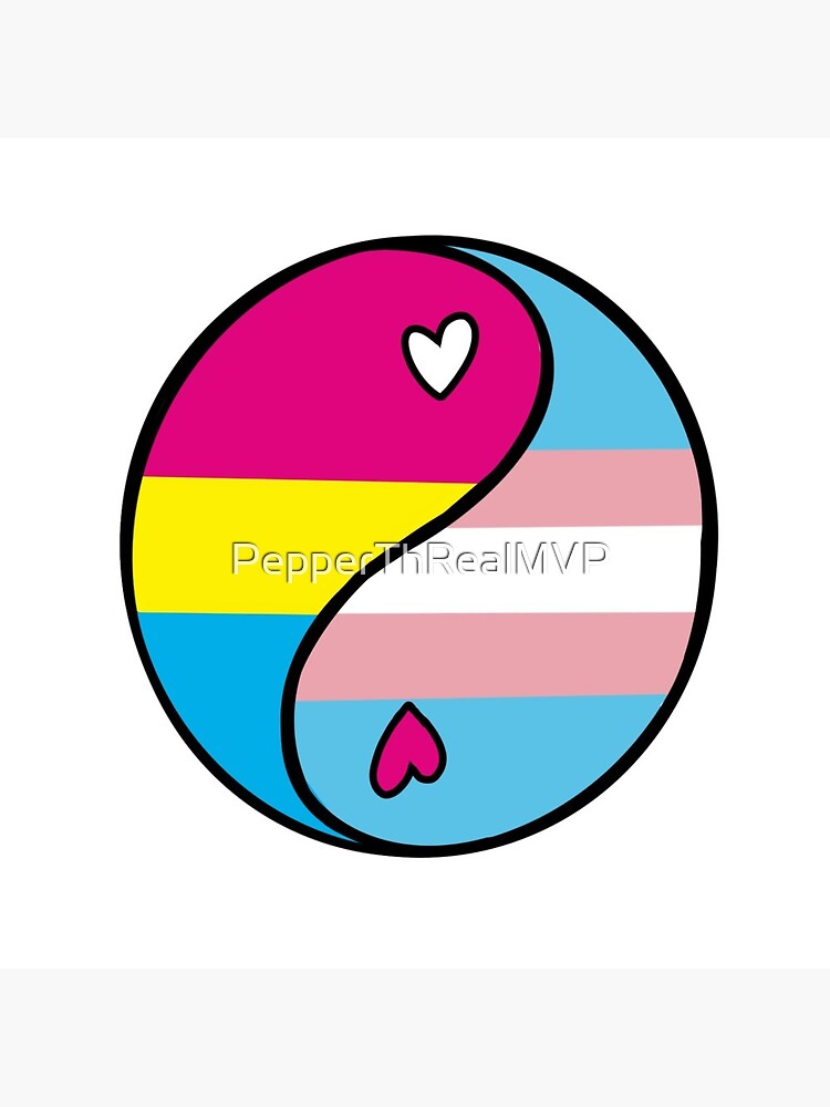 Trans Pan Pansexual Transgender Cute LGBTQ+ Pride Yin Yang Pin Button