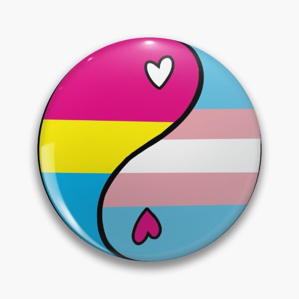 "Trans Pan Pansexual Transgender Cute LGBTQ+ Pride Yin Yang" Pin for ...