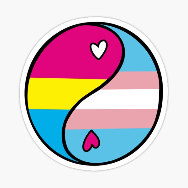 "Trans Pan Pansexual Transgender Cute LGBTQ+ Pride Yin Yang" Sticker ...