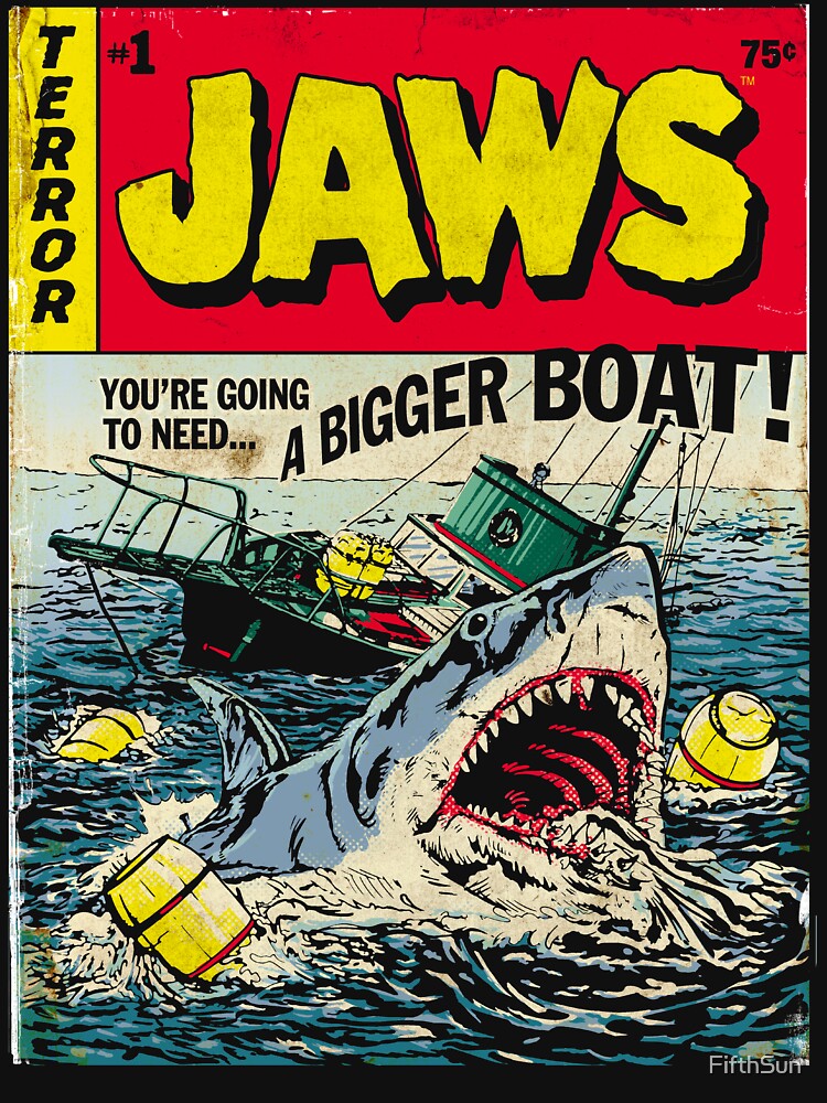 "Jaws #1 Edition Comic Book Cover" Essential T-Shirt for Sale by ...