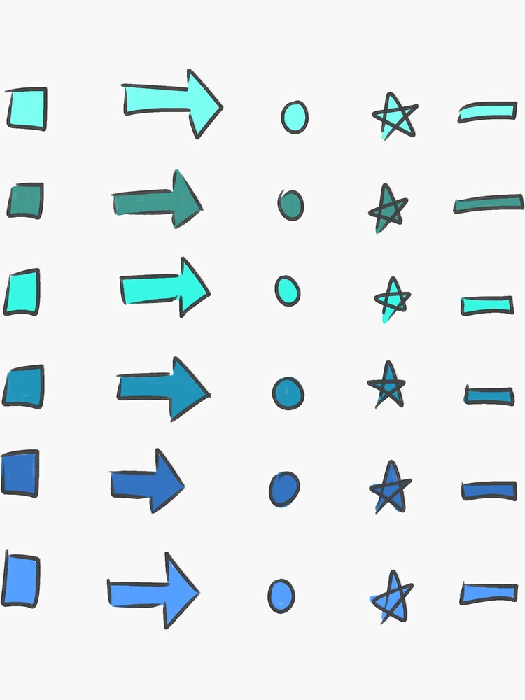 "Blue Tone Indicator Icons" Sticker for Sale by Vibe-n-Mood | Redbubble