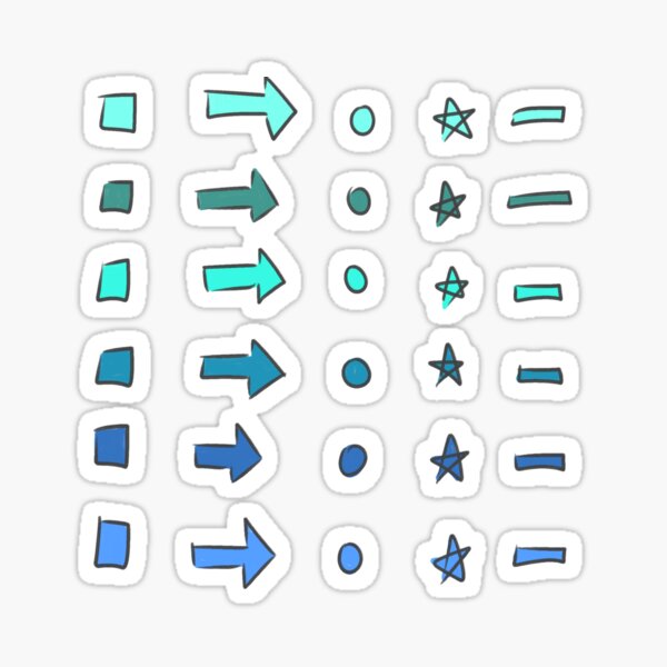 "Blue Tone Indicator Icons" Sticker for Sale by Vibe-n-Mood | Redbubble