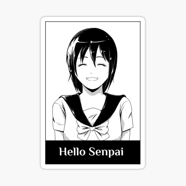 Hello Senpai Stickers | Redbubble