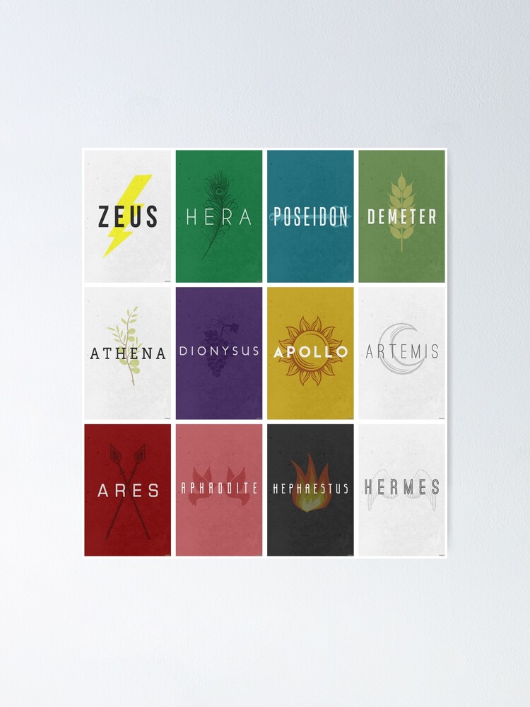 "The Twelve Olympians - MOSIAC" Poster by Hydrogene | Redbubble