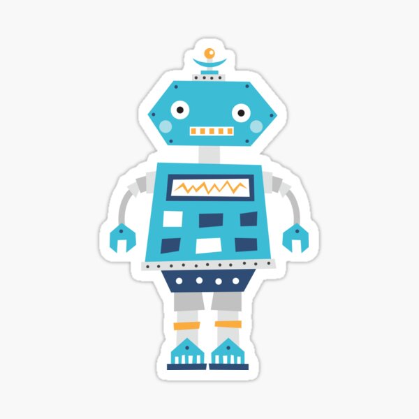 "Retro robot" Sticker for Sale by MheaDesign | Redbubble