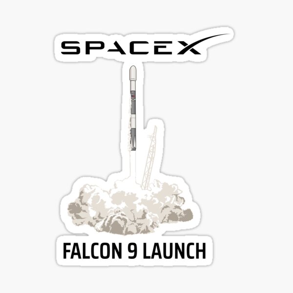 "SpaceX Falcon 9 Rocket Launch" Sticker by MartianCloset | Redbubble