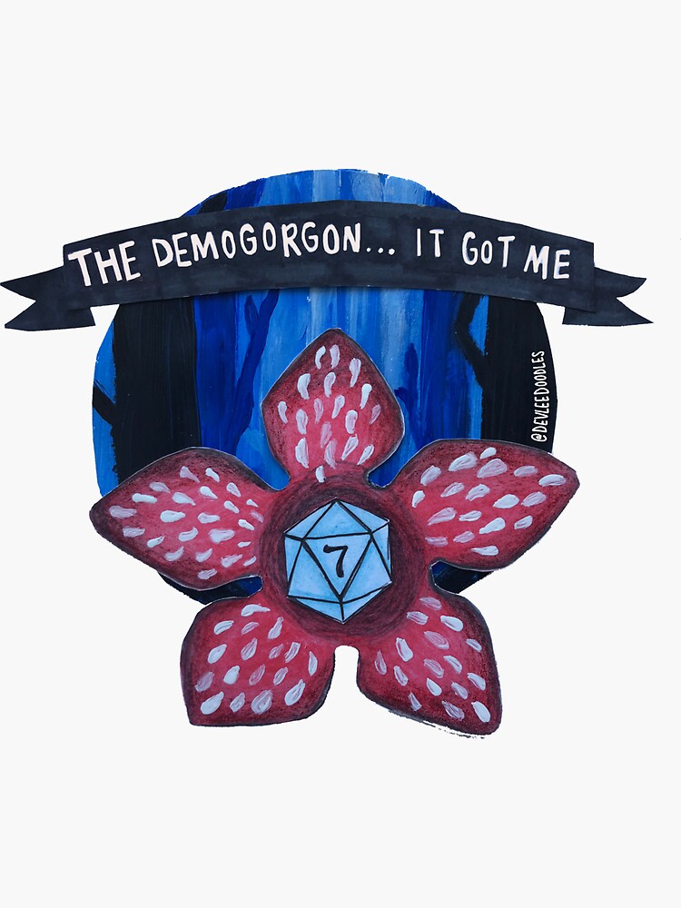 "The Demogorgon..." Sticker for Sale by devleedoodles | Redbubble
