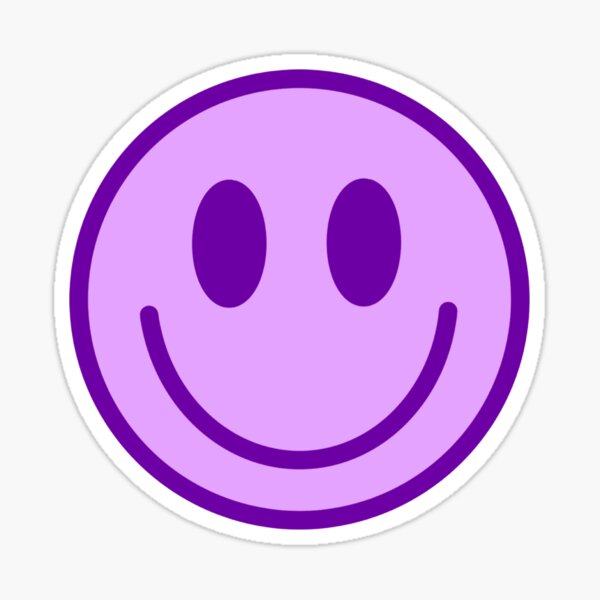 "Purple smiley face," Sticker for Sale by Gingerschnapps | Redbubble