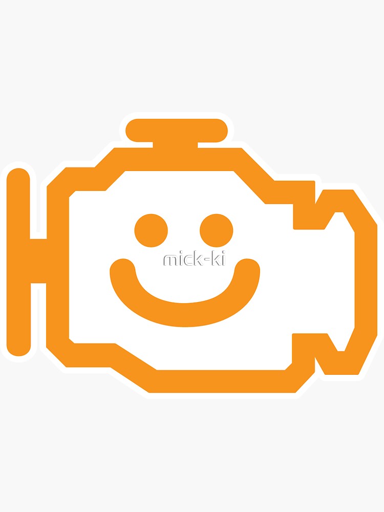 "Happy Check Engine" Sticker for Sale by mick-ki | Redbubble