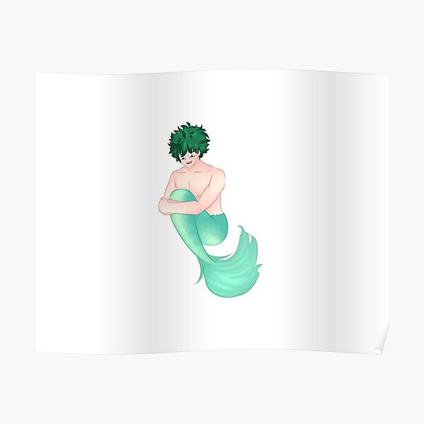 "Mermaid Deku from BNHA" Poster for Sale by Pbanjelly | Redbubble