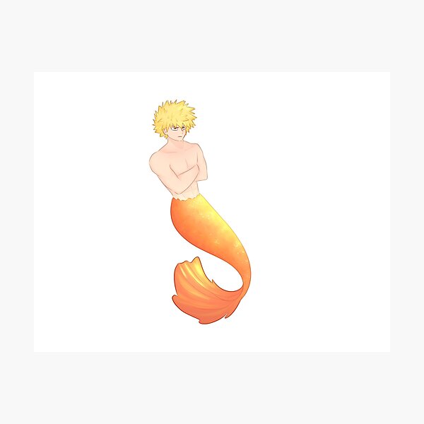 "Mermaid Bakugo from BNHA" Photographic Print by Pbanjelly | Redbubble