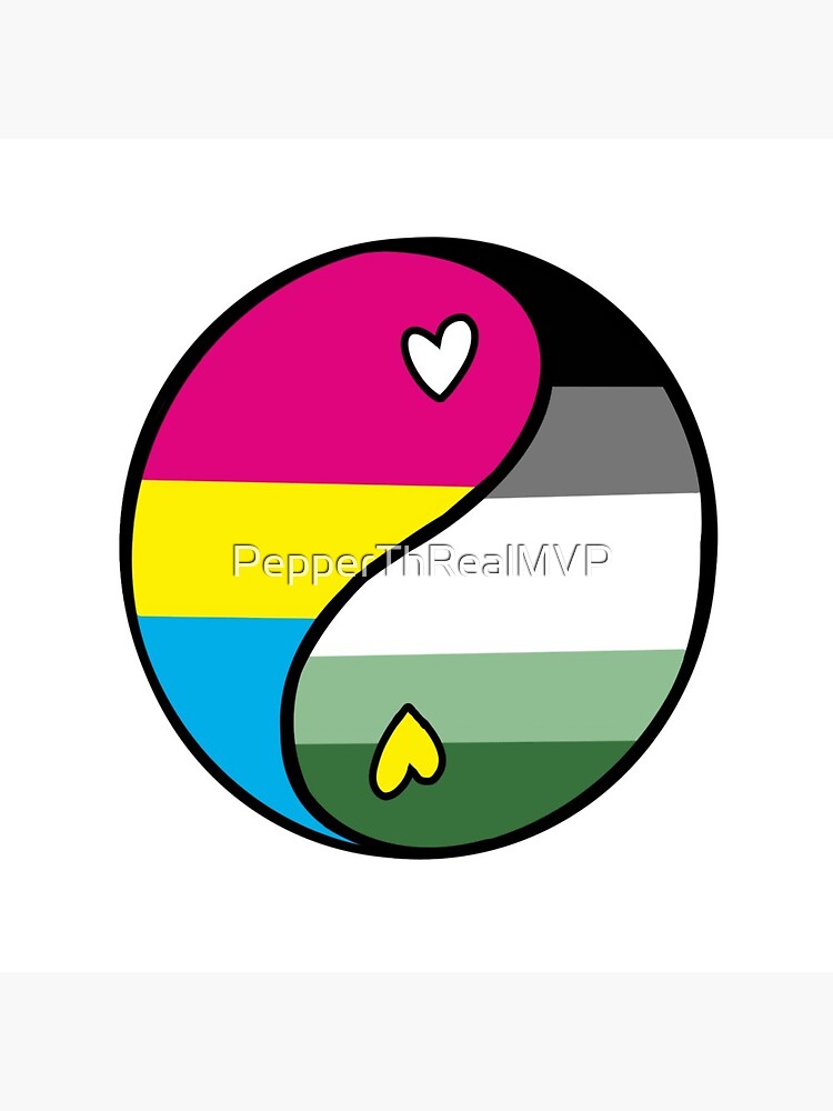 "Pan Aro Pansexual Aromantic LGBTQ+ Cute Pride Yin Yang" Pin for Sale ...