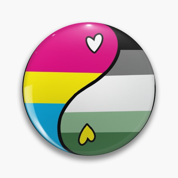 "Pan Aro Pansexual Aromantic LGBTQ+ Cute Pride Yin Yang" Pin for Sale ...