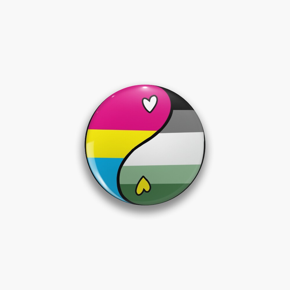 "Pan Aro Pansexual Aromantic LGBTQ+ Cute Pride Yin Yang" Pin for Sale ...
