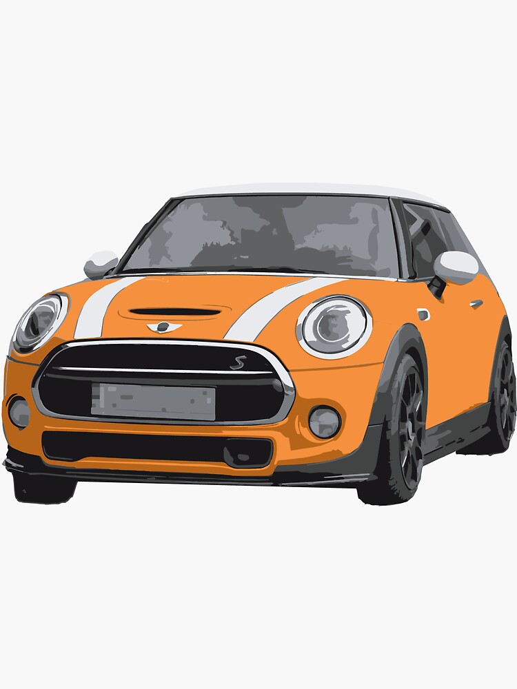 Pegatina «Mini Cooper S Vista de tres cuartos en naranja» de ...
