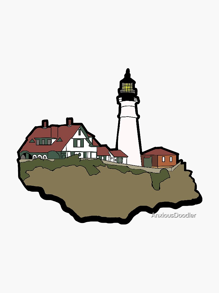 "Portland Head Light" Sticker for Sale by AnxiousDoodler | Redbubble