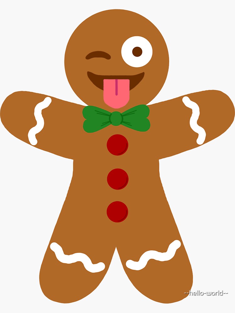 "Crazy Gingerbread Emoji" Sticker for Sale by --hello-world-- | Redbubble