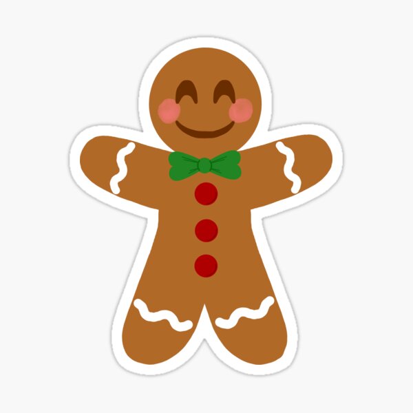 "Smiling Eyes Gingerbread Emoji" Sticker for Sale by --hello-world ...