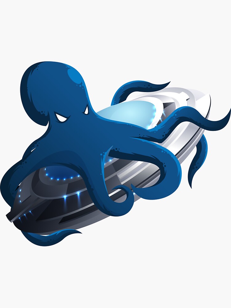 "Octo Alien ufo" Sticker for Sale by PiVsY | Redbubble