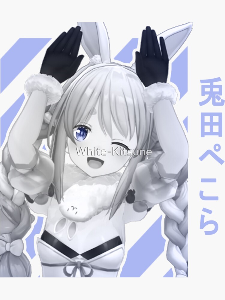 "Usada Pekora Design" Sticker for Sale by White-Kitsune | Redbubble