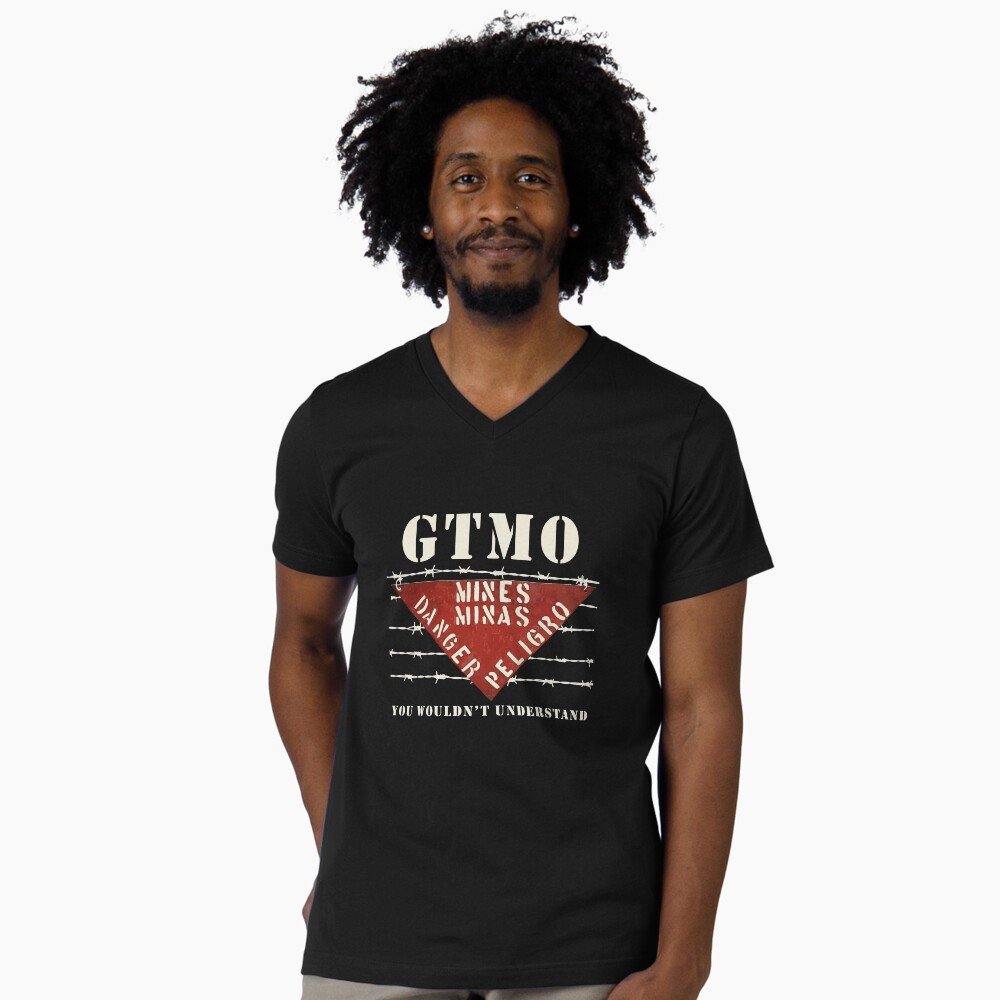 "GTMO Land Mine Barbed Wire Sign - Guantanamo Bay Cuba" Classic T-Shirt ...