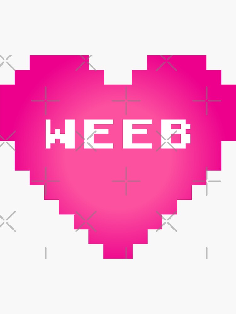 "Weeb Anime Cute Otaku Heart Love" Sticker for Sale by BetterDaze ...
