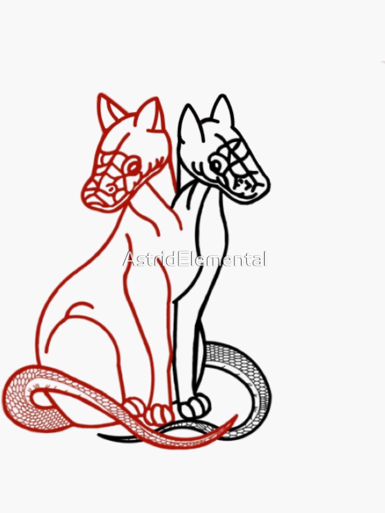 "Cat Snake Hybrid" Sticker for Sale by AstridElemental | Redbubble