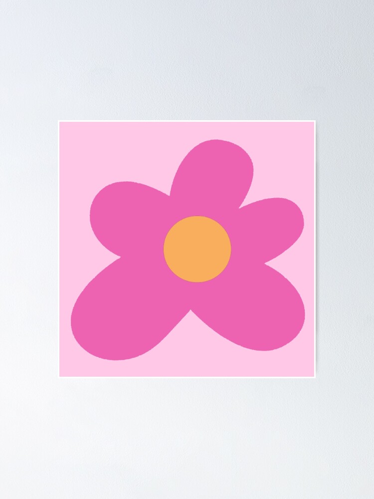 "Pink Y2K Flower (Pink Background)" Poster for Sale by Crylestial ...