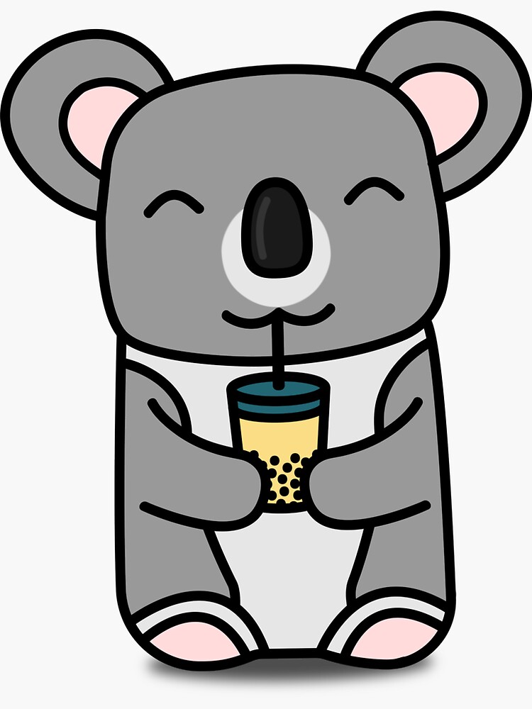 "Kawaii Koala Boba " Sticker for Sale by Francis-Designs | Redbubble
