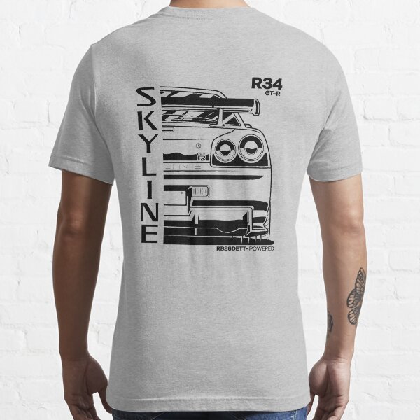 "Nissan Skyline R34 GT-R silhouette" T-shirt for Sale by -GrandeArt ...