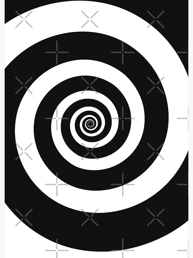 "Spiral hypnotic retro mind control visual illusion black and white HD ...