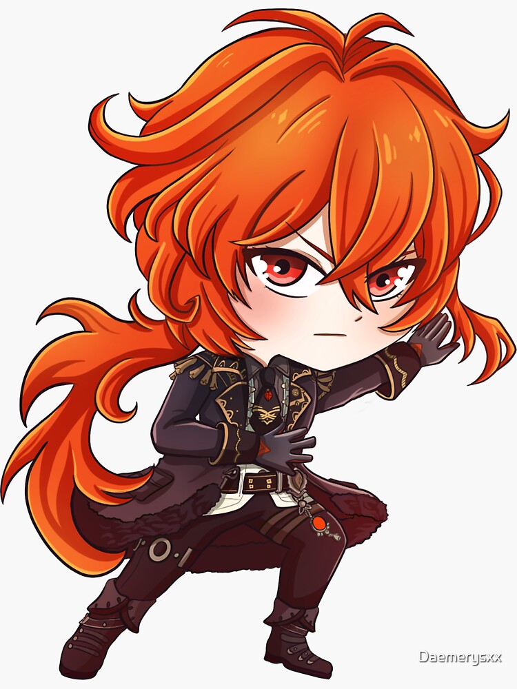 "Diluc" Sticker by Daemerysxx | Redbubble