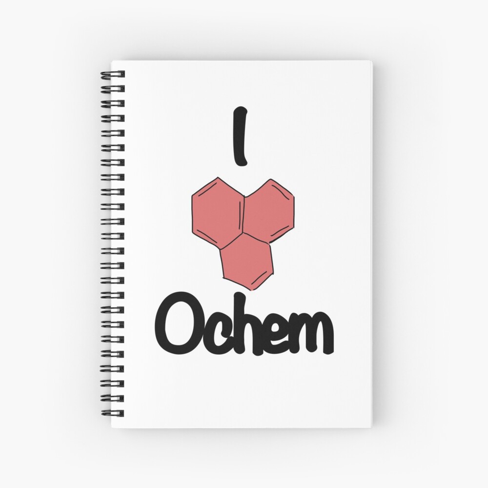 "I Heart Ochem Benzene Heart Design" Spiral Notebook for Sale by ...