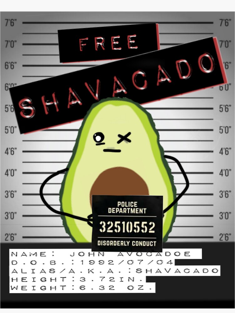 "FREE SHAVACADO" Sticker for Sale by GeiekSheiek | Redbubble