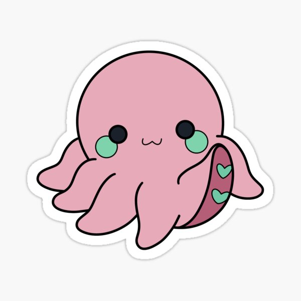 "pink octopus" Sticker by madebynee | Redbubble