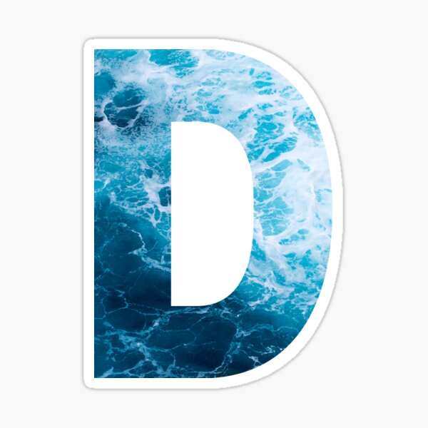 "Ocean Waves Letter D" Sticker for Sale by LiveAndGlow | Redbubble