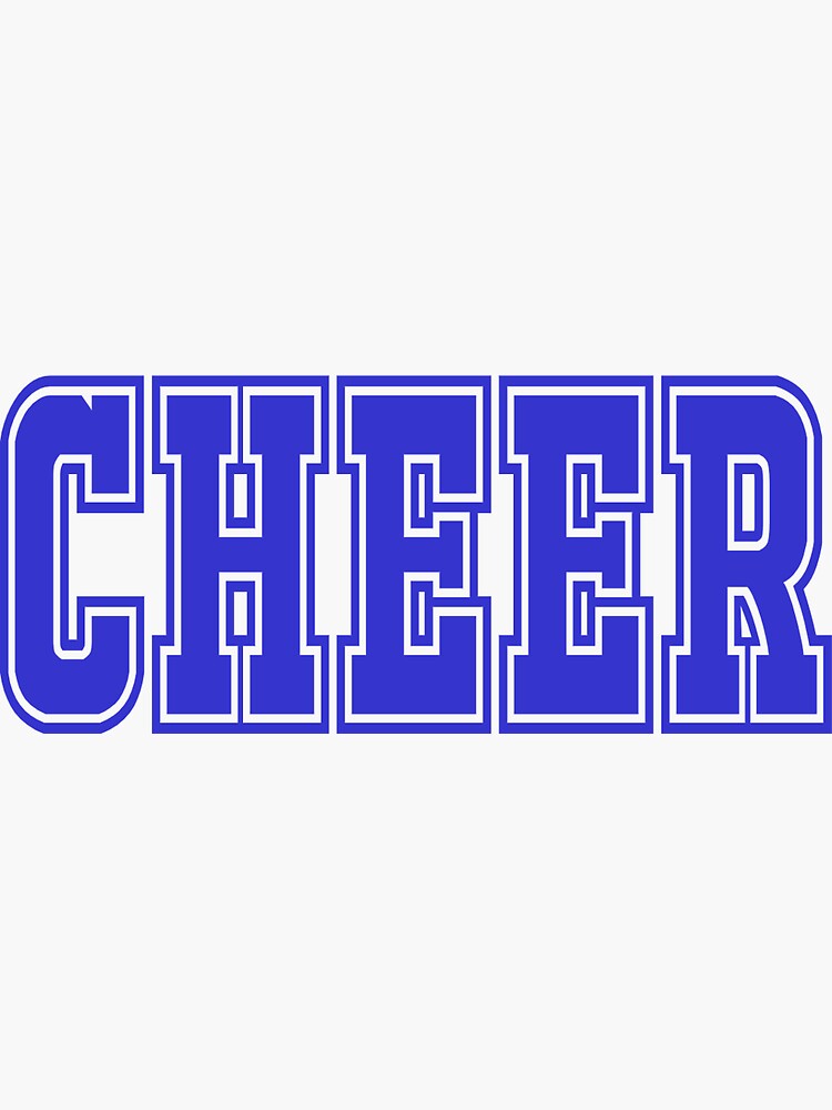 "word cheer in blue" Sticker for Sale by StickersByJess1 | Redbubble