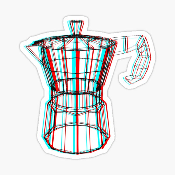 "Coffee and 3D" Sticker for Sale by MangaKid | Redbubble