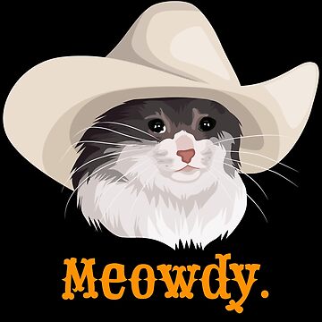 "Sad Cat Wearing a Cowboy Hat Meme" Sticker for Sale by CelestialHCO ...