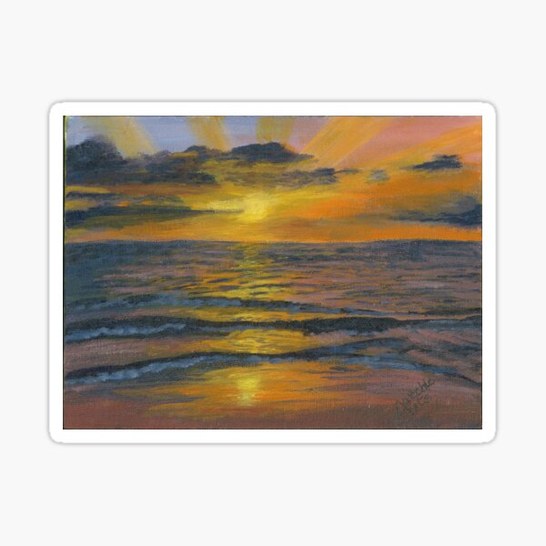 "Sunset At the beach" Sticker for Sale by AarchieArts | Redbubble