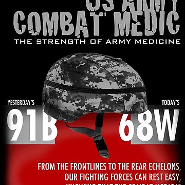 "91B 68W " Sticker for Sale by SoldierMedic68w | Redbubble