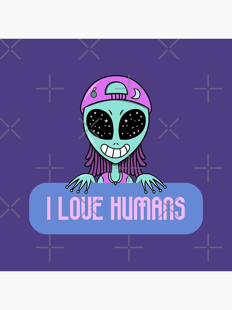 "I Love Humans - Aesthetic Alien" Poster for Sale by ManiaTeec | Redbubble