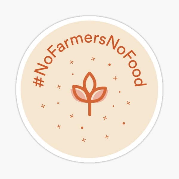 "No Farmers, No Food! *Non-Profit*" Sticker for Sale by GurleenH ...