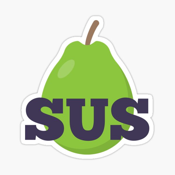 "among us - green is sus - suspicious - pear" Sticker for Sale by ...