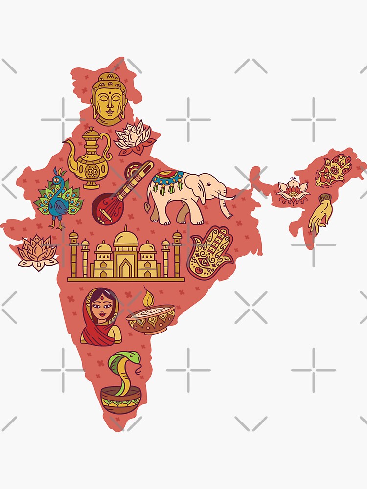 "India map" Sticker for Sale by DerSenat | Redbubble