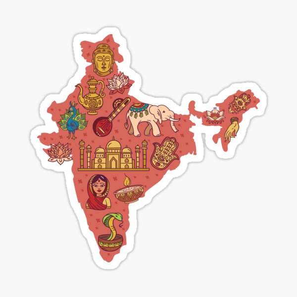 "India map" Sticker for Sale by DerSenat | Redbubble