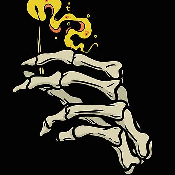 "Skeleton hand | burning match" Sticker by DerSenat | Redbubble