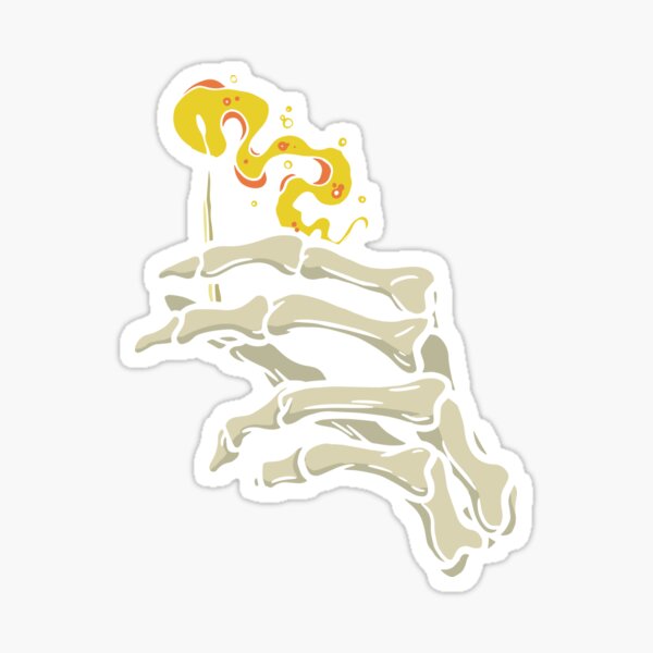 "Skeleton hand | burning match" Sticker by DerSenat | Redbubble