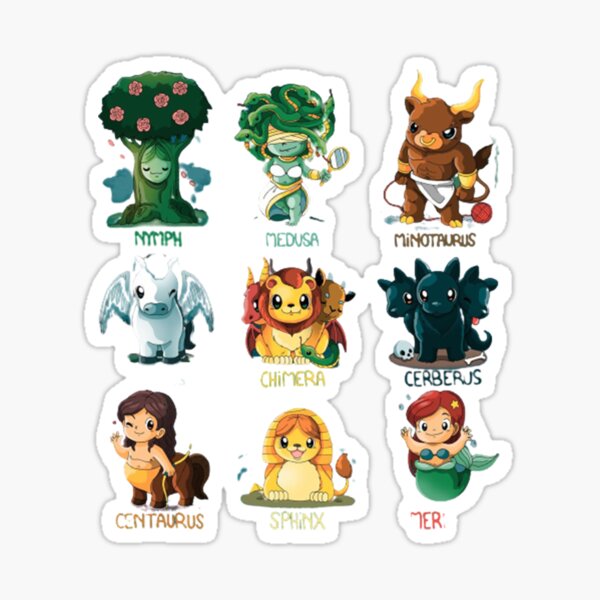 "Cuties Cute Mythology Creatures" Sticker for Sale by RandallKIQ ...